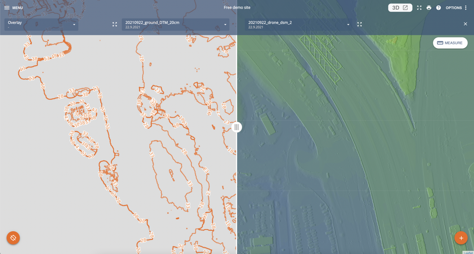 Surface models - Contours and Elevation - Pointscene